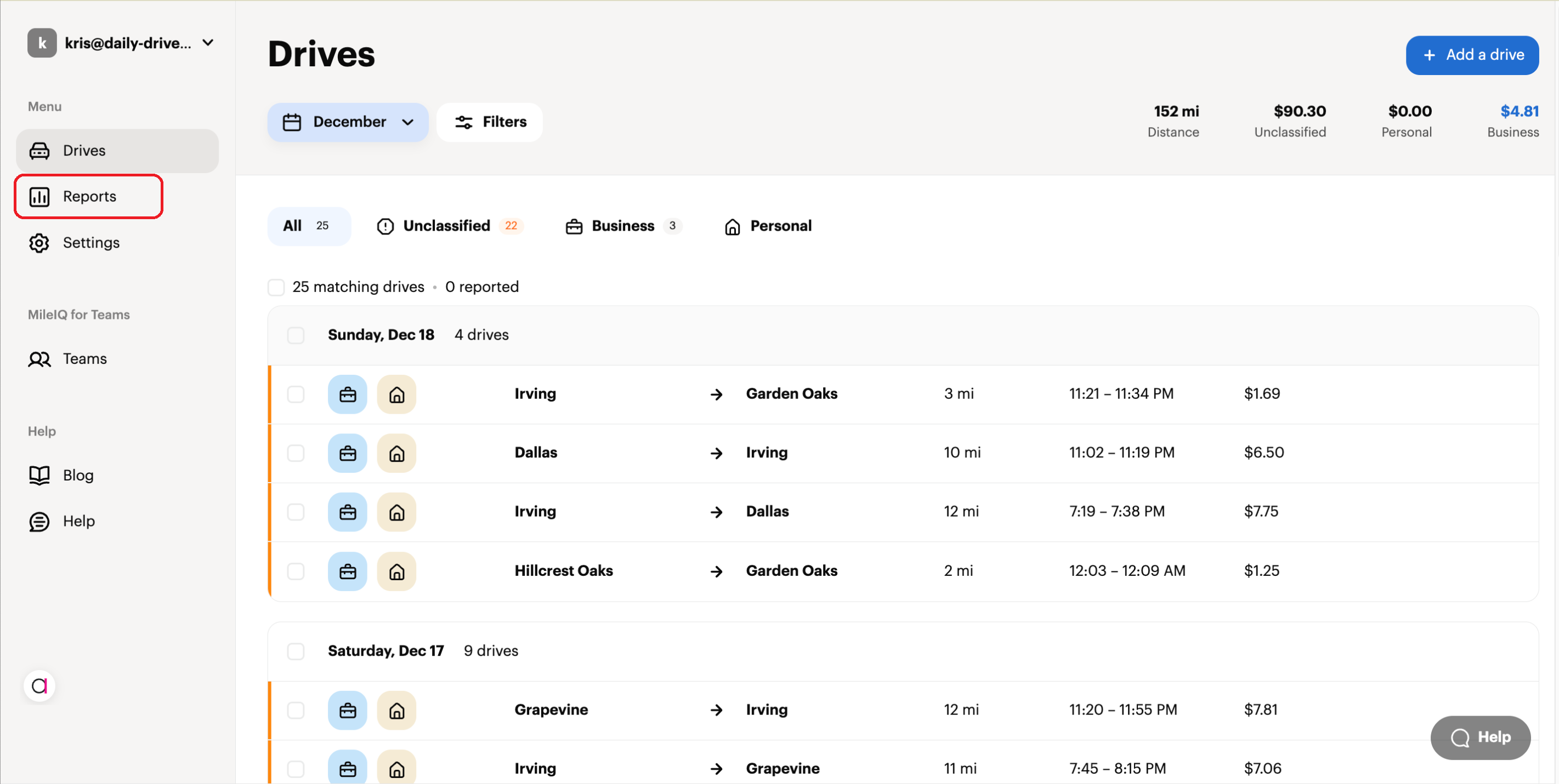 How to run a Yearly Report – MileIQ