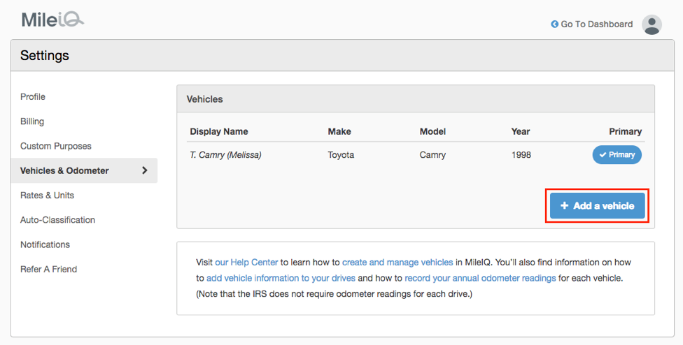 How to: Add Vehicles and Odometer Readings – MileIQ
