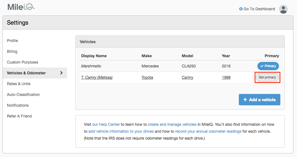 How to: Add Vehicles and Odometer Readings – MileIQ